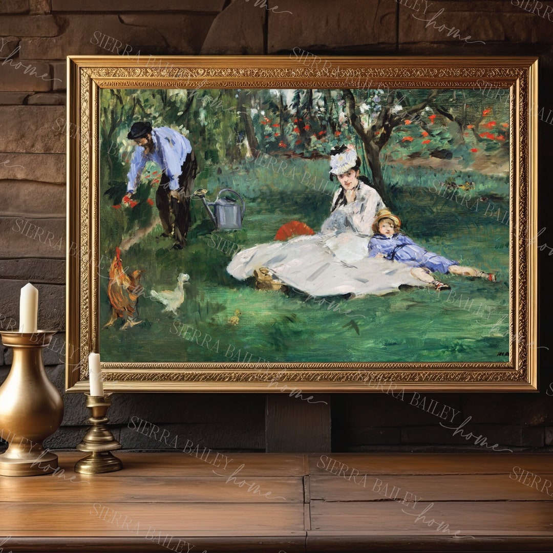 The Monet Family in Their Garden at Argenteuil Digital Download Digital ...