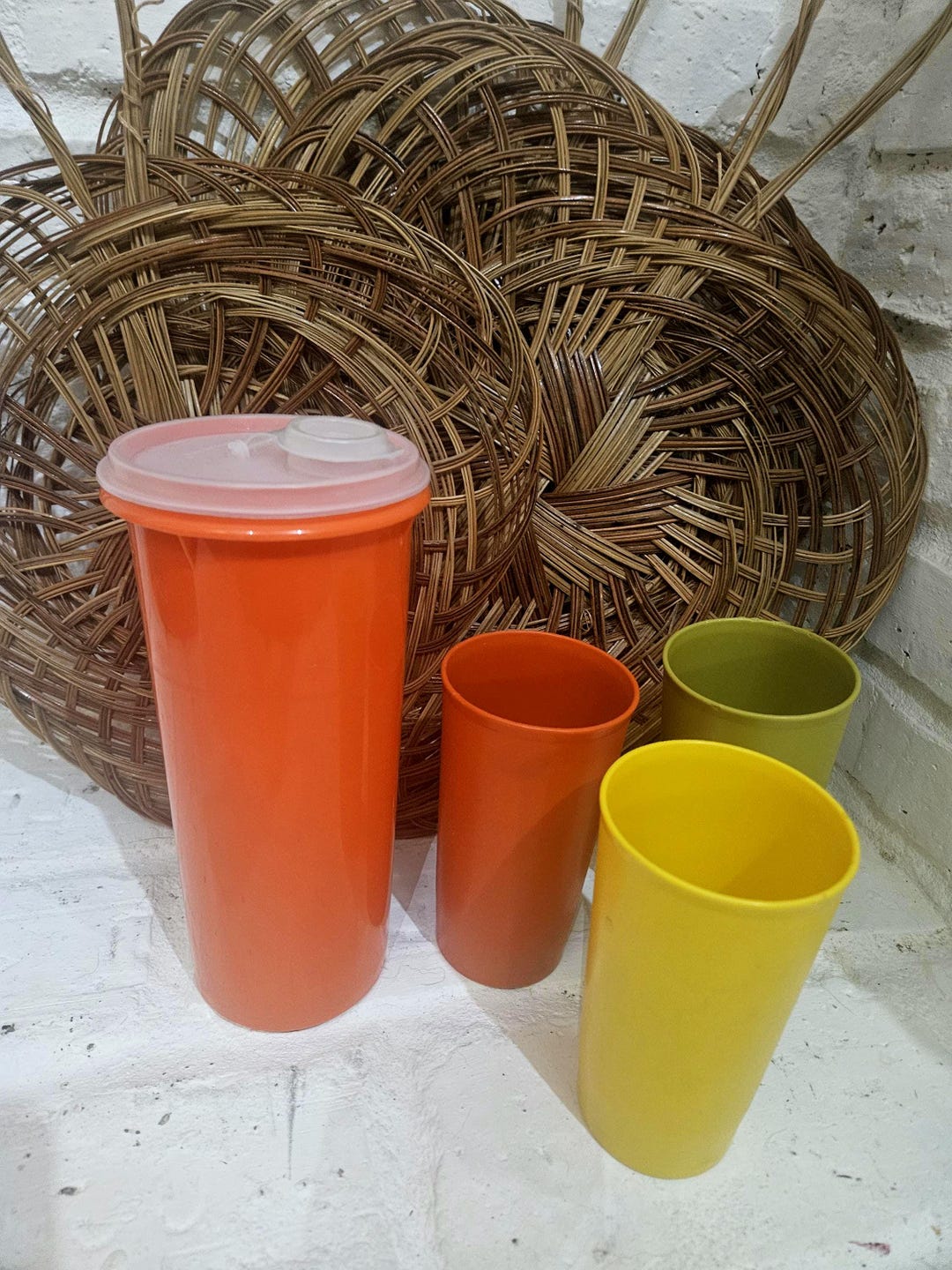 Tupperware Juice Container With 3 Matching Cups Circa 1980s - Etsy