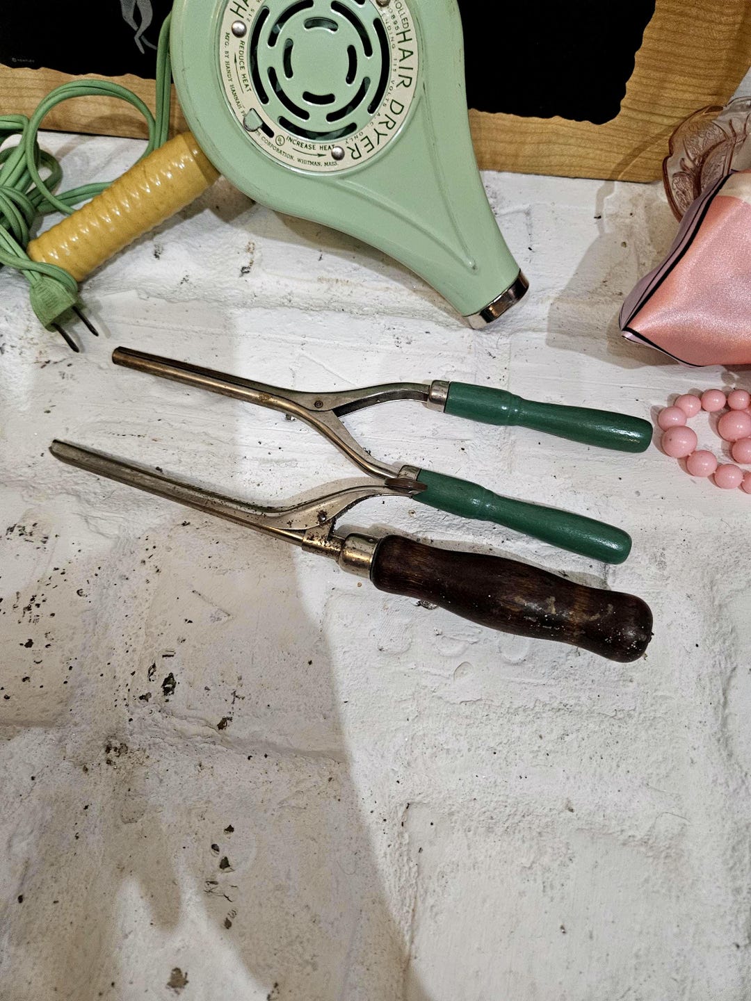 Vintage Curling Irons With Wooden Handles - Etsy