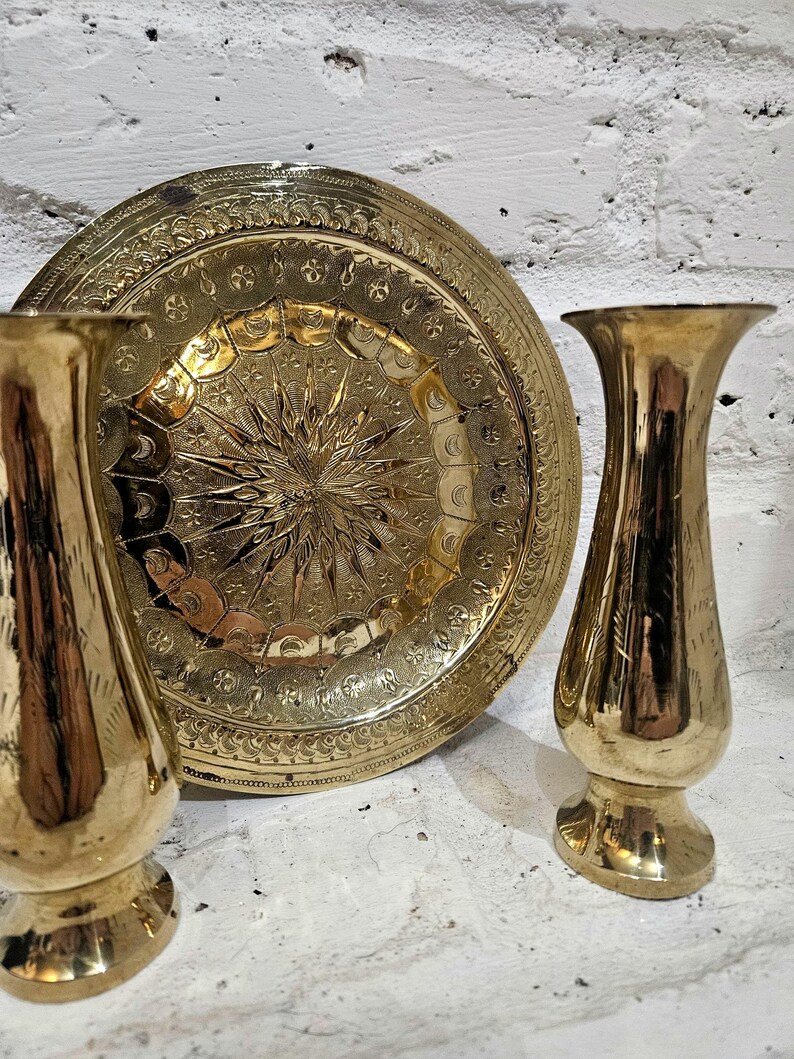Vintage Brass Decor Set - Etsy