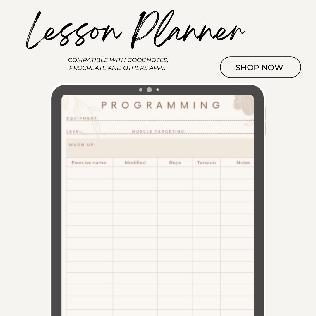 Pilates Class Plan and Client Tracking for Instructors | PLEASE NOTE ...