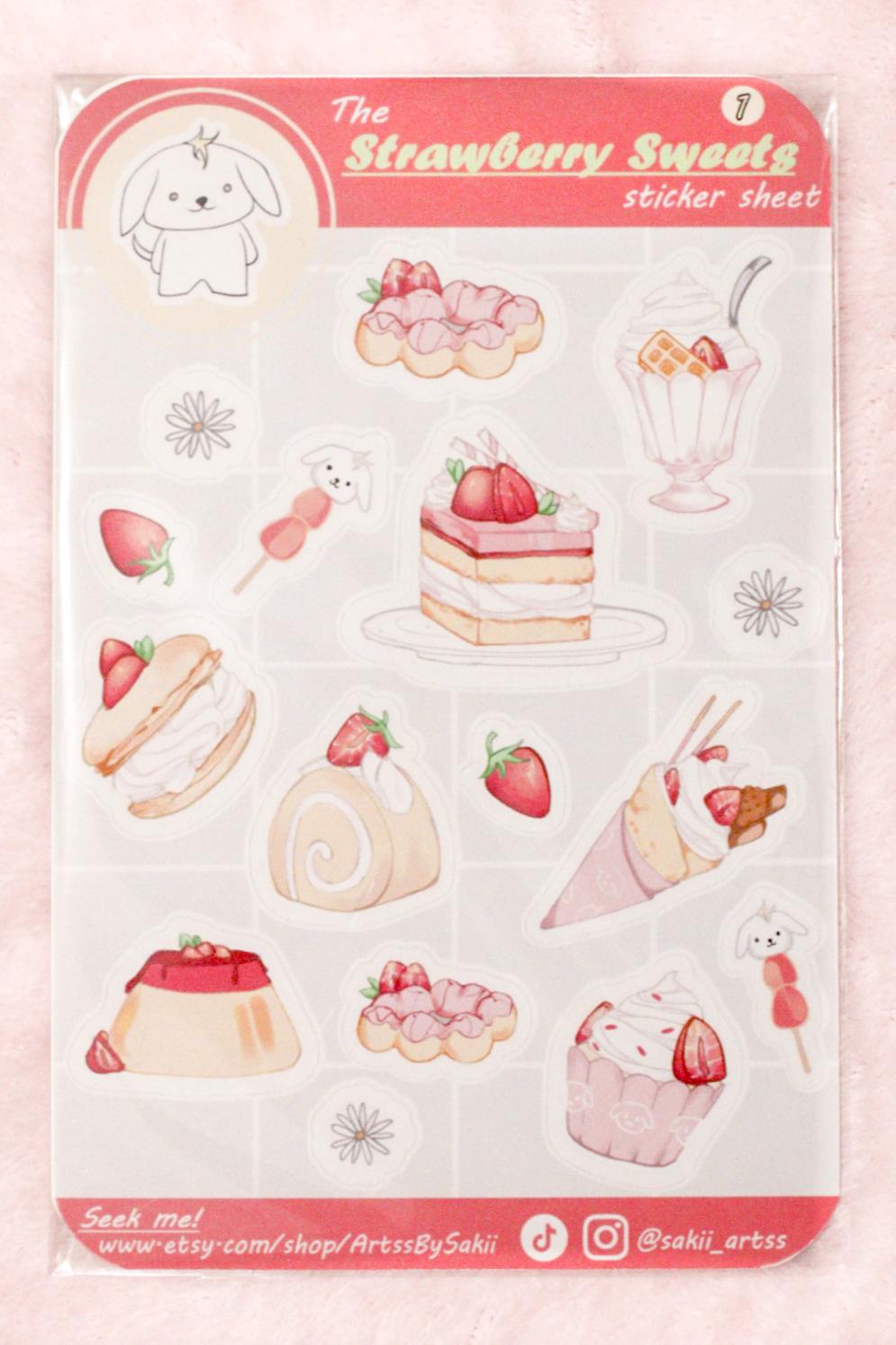 The Strawberry Sweets Sticker Sheet - Etsy