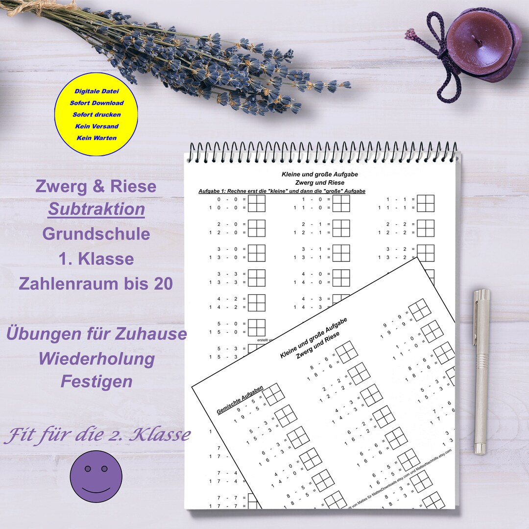 Dwarf and Giant Subtraction Tasks, Number Range up to 20, ZR 20 ...