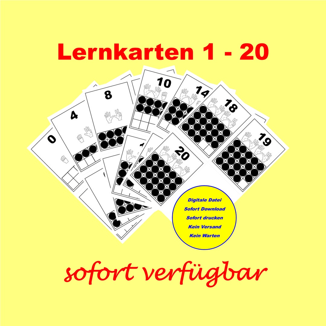 Flashcards Numbers 1-20 Tens Twenty Frames Counting Visualizing ...