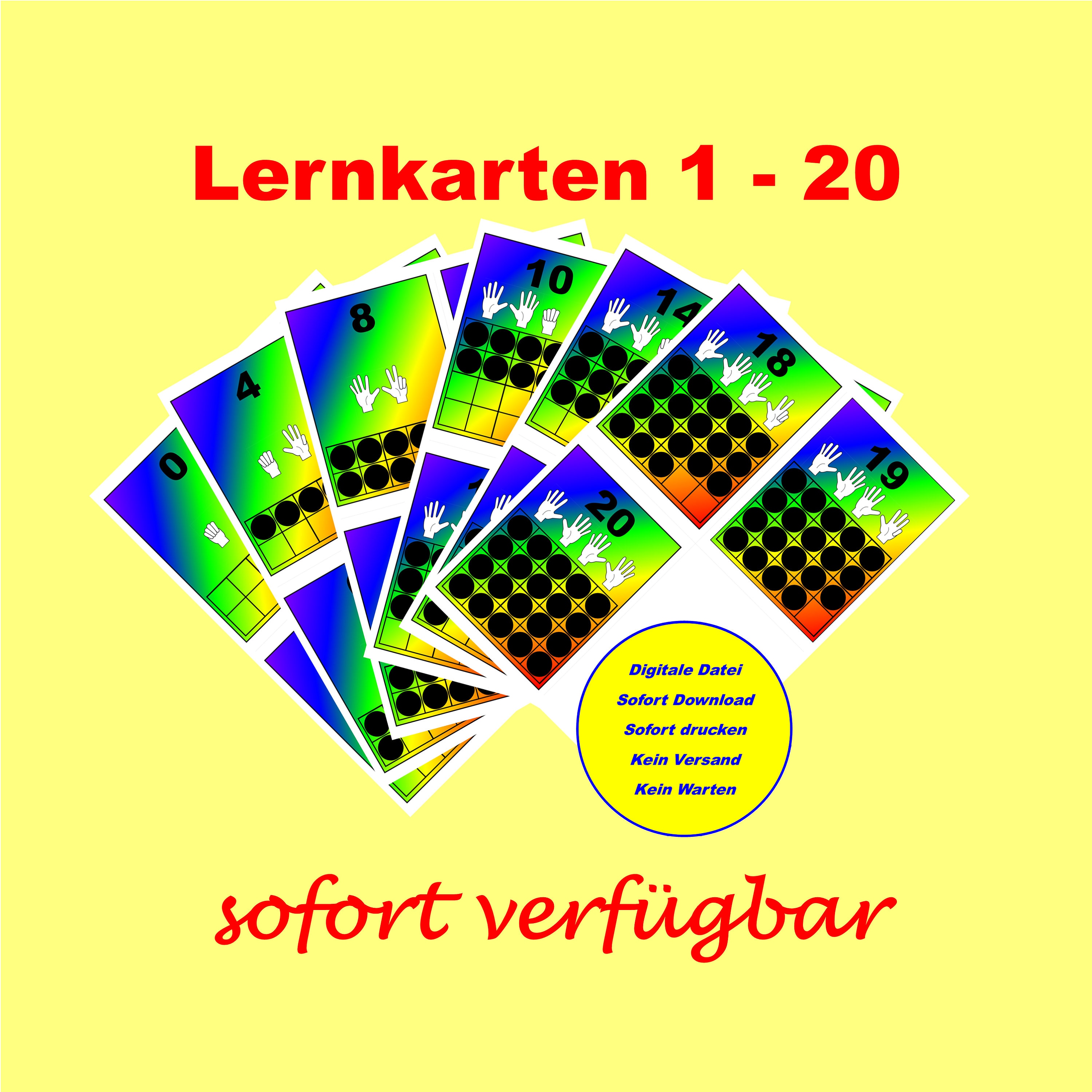 Flashcards Numbers 1-20 Tens Twenty Frames Counting Visualizing ...