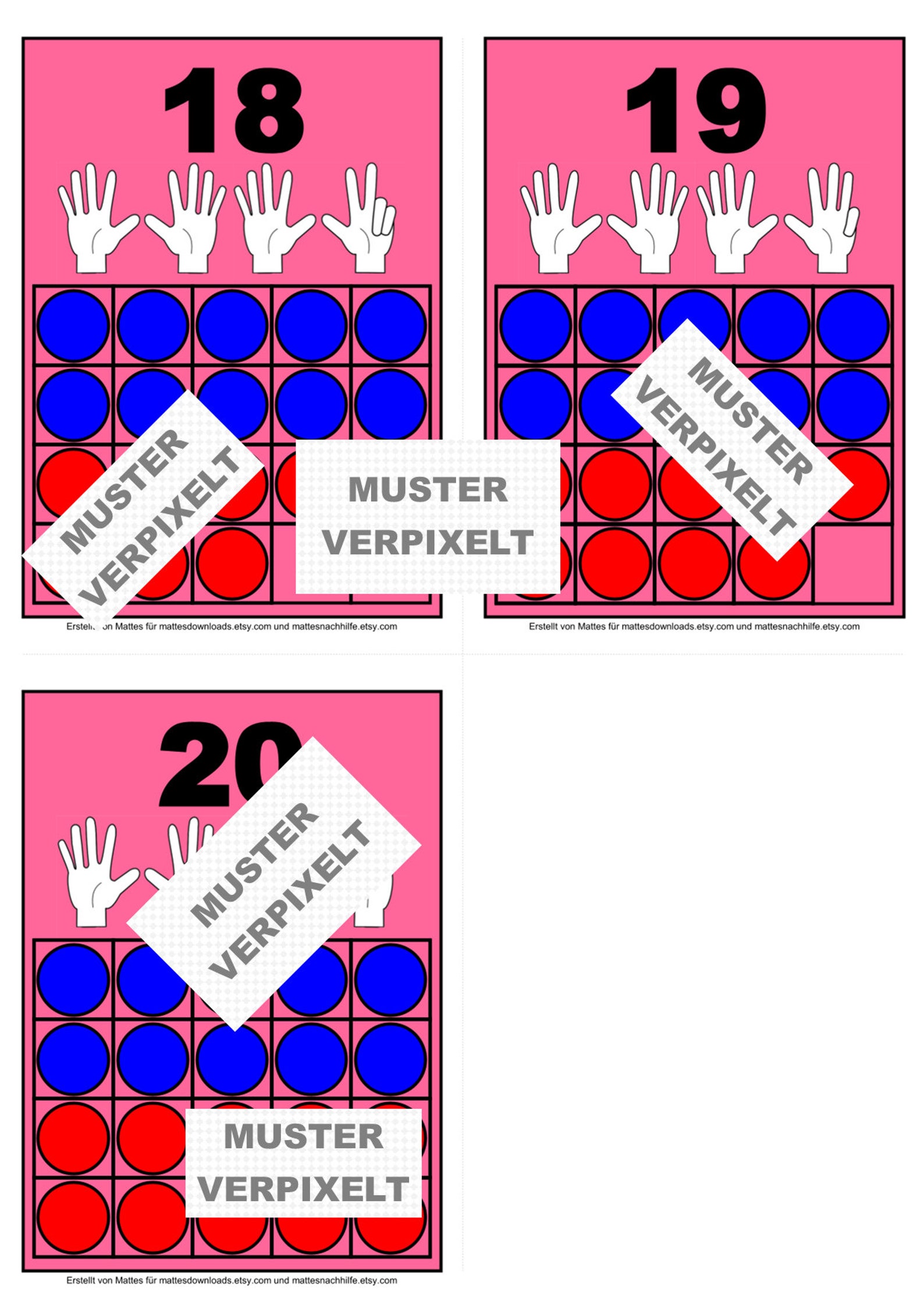 Flashcards Numbers 1-20 Tens Twenty Frames Counting Visualizing ...