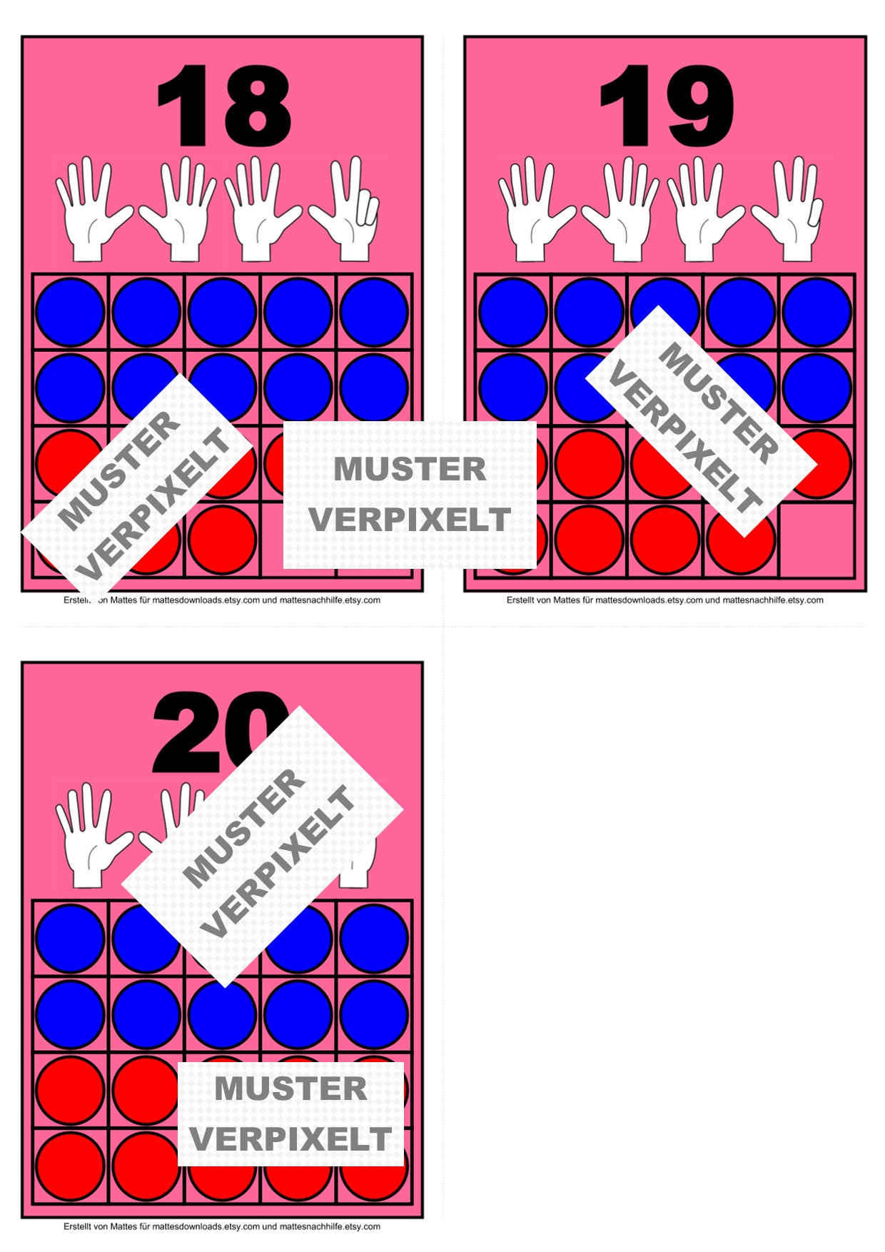 Flashcards Numbers 1-20 Tens Twenty Frames Counting Visualizing ...
