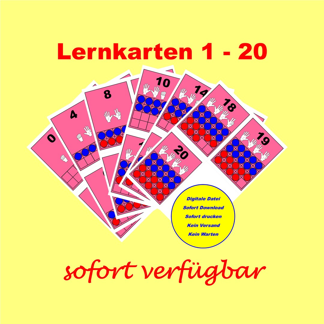 Flashcards Numbers 1-20 Tens Twenty Frames Counting Visualizing ...