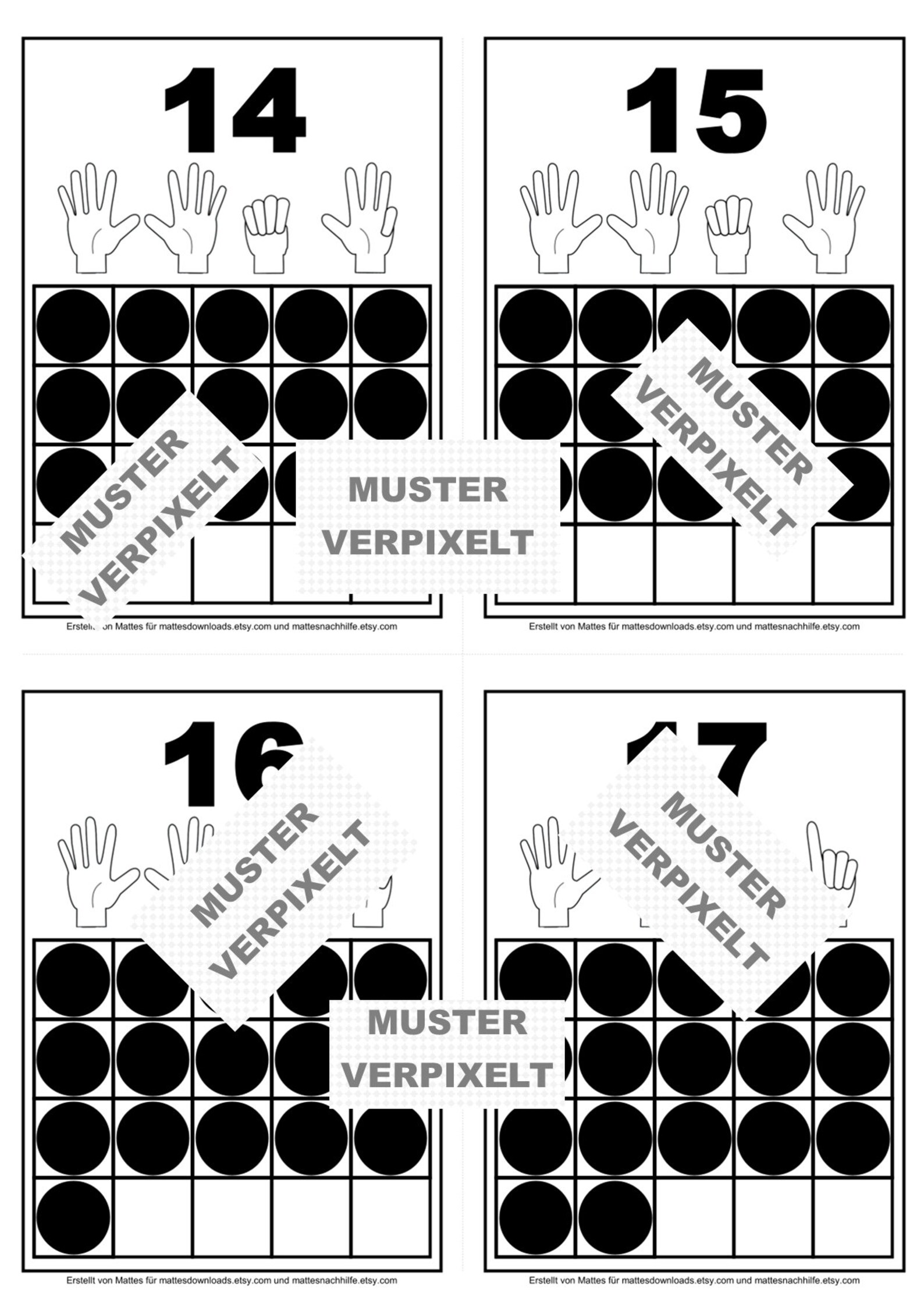 Flashcards Numbers 1-20 Tens Twenty Frames Counting Visualizing ...