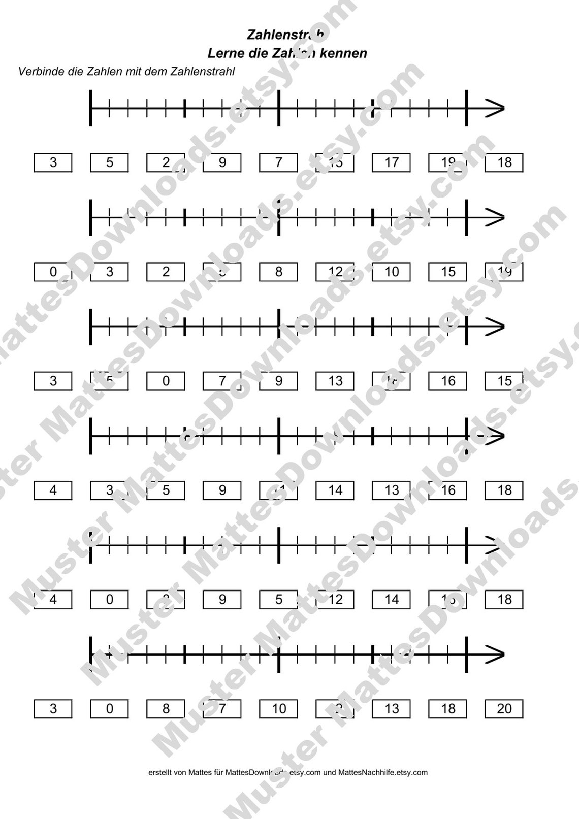 Learn Number Line up to 20, Number Range up to 20, ZR 20, Learn Numbers ...