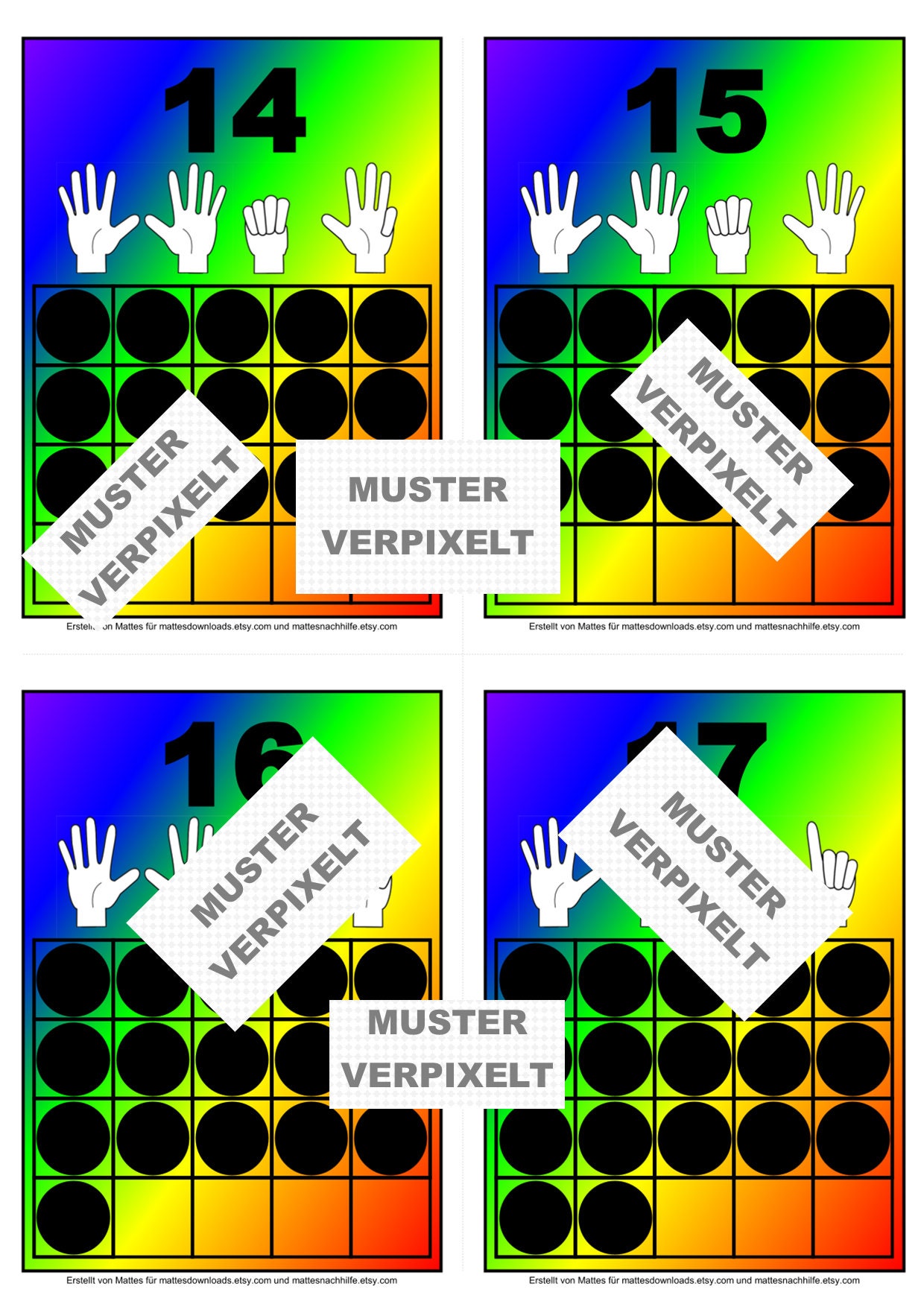 Flashcards Numbers 1-20 Tens Twenty Frames Counting Visualizing ...