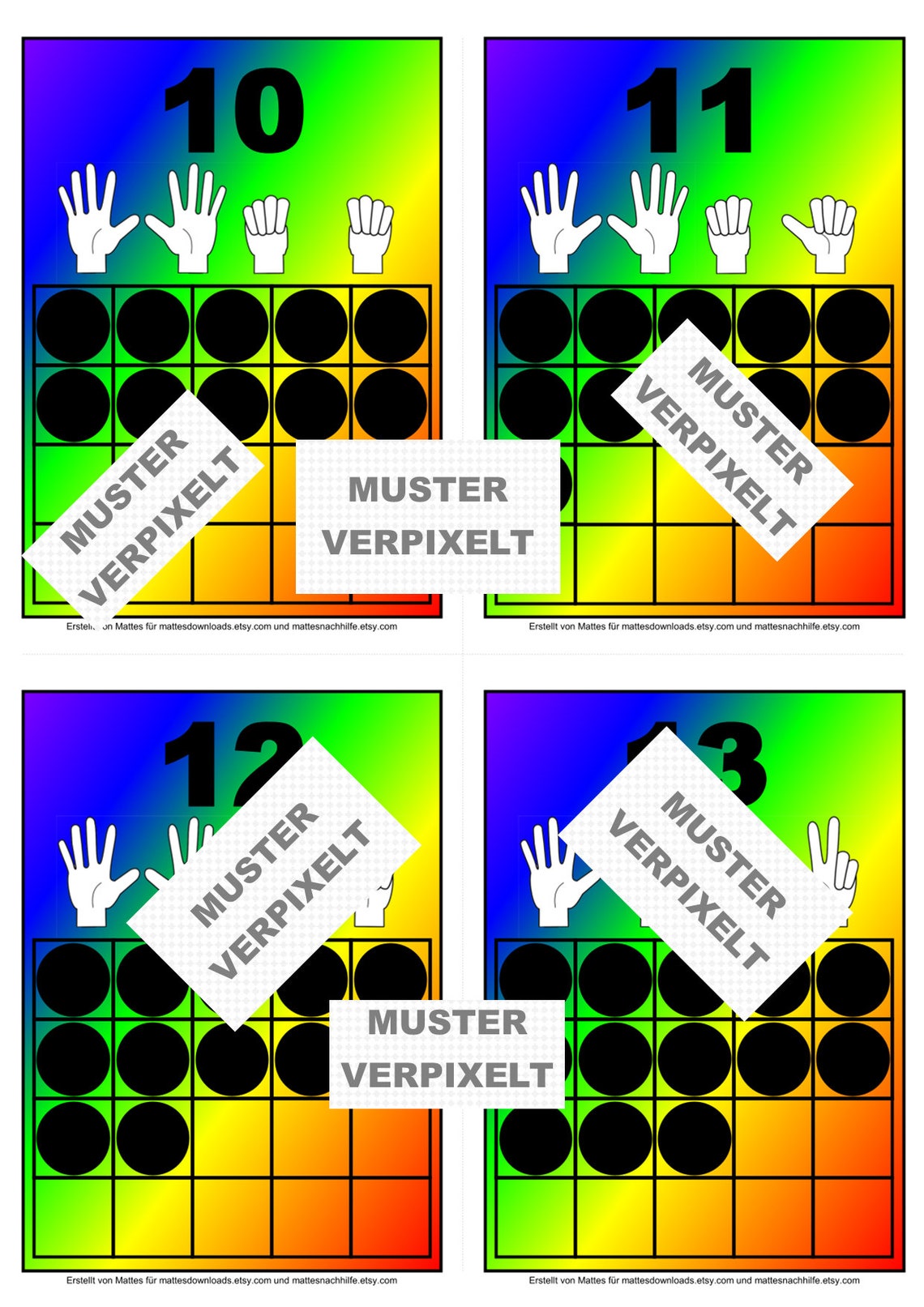 Flashcards Numbers 1-20 Tens Twenty Frames Counting Visualizing ...