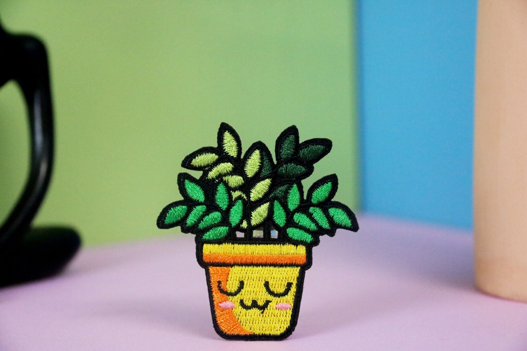 Pot Plants Patch, Grass Patch, Iron on Patch, Embroidered Patch ...
