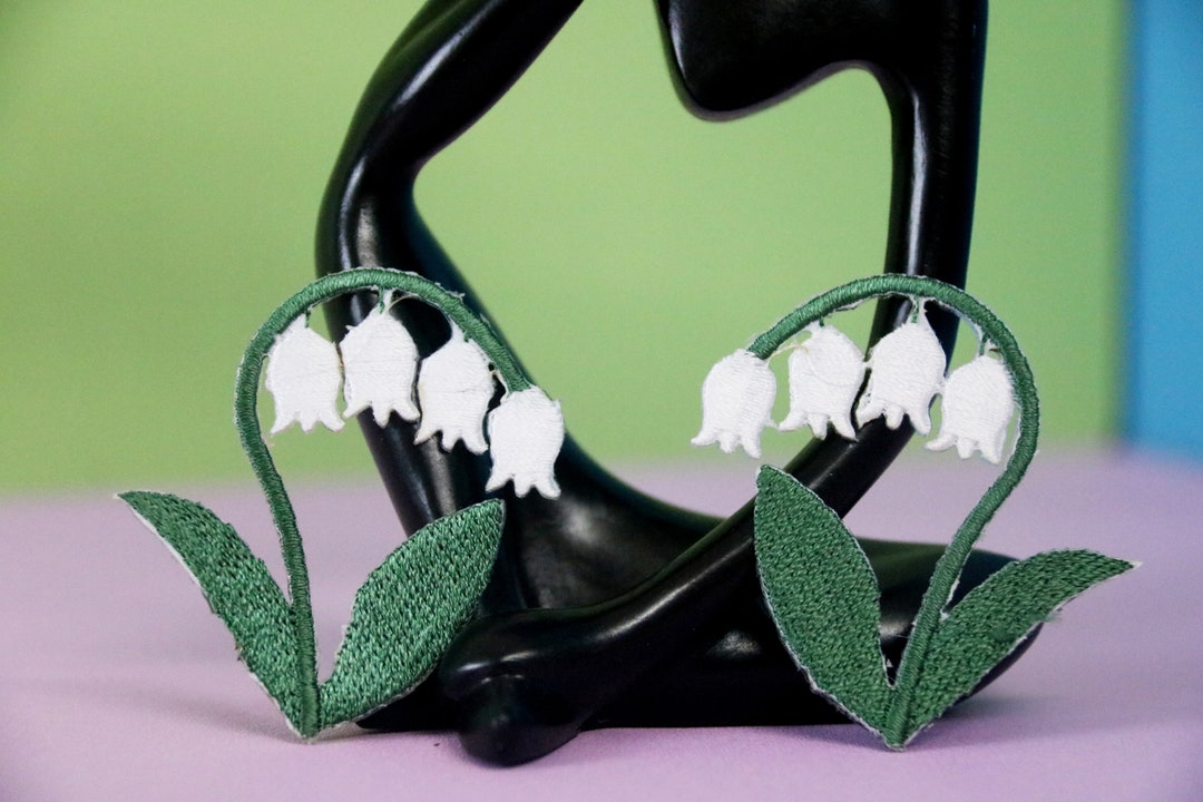 A Pair of Lily of the Valley Patches, Flower Patch, Iron on Patch ...