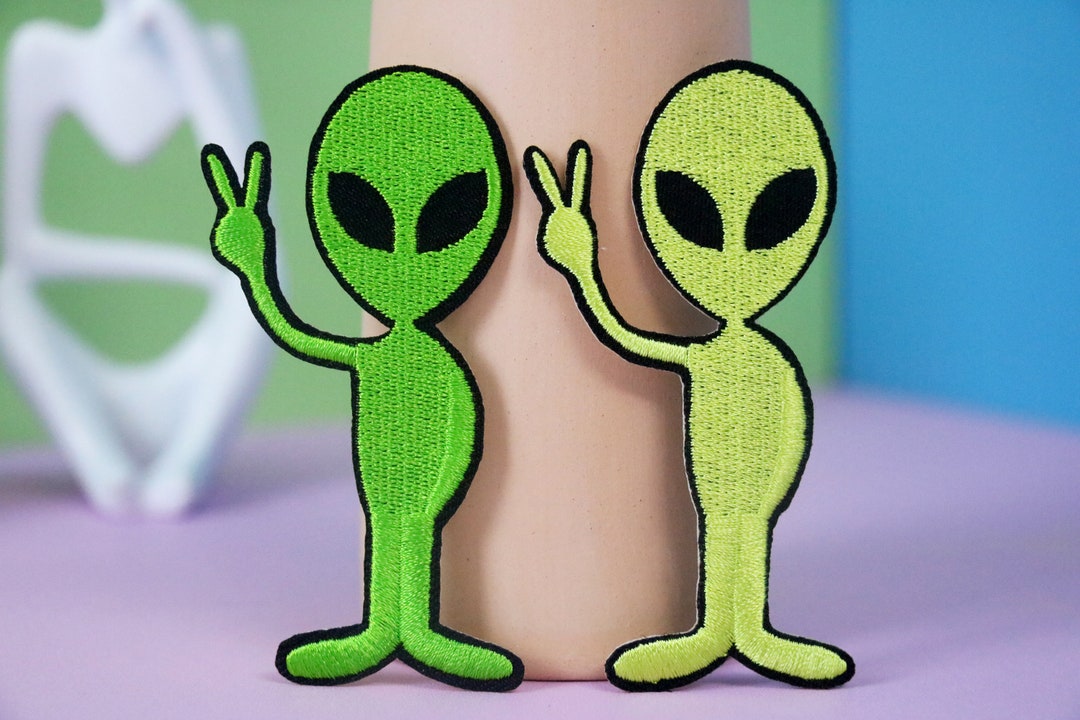 Alien Patch, UFO Patch, Yeah, Iron on Patch, Embroidered Patch ...
