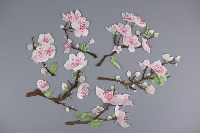 Gorgeous Cherry Blossom Patch, Plum Blossom Patch, Iron on Patch ...