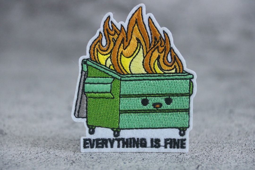 Everything is Fine Patch, Optimism Patch, Iron on Patch, Embroidered Patch, Applique, Patch for ...