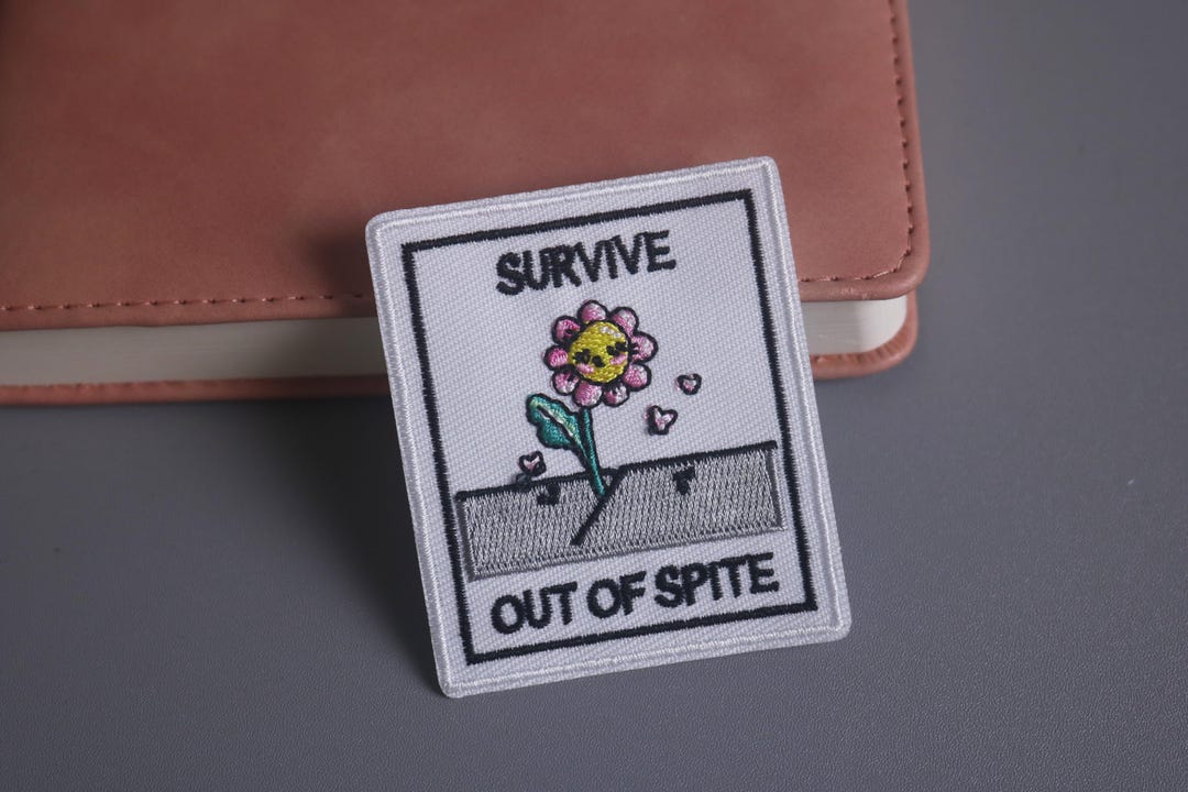 Survive Out of Spite Patch, Tiny Flower Patch, Iron on Patch ...