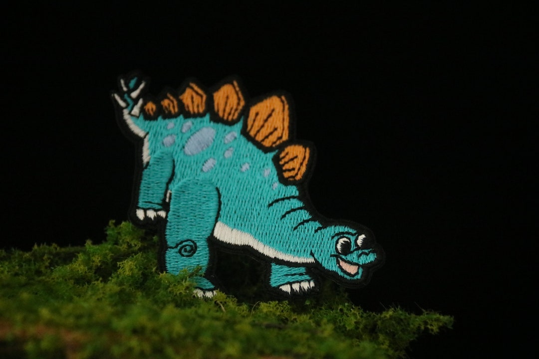 Stegosaurus Patch, Dinosaur Patch, Iron on Patch, Embroidered Patch, Applique, Patch for Jacket ...