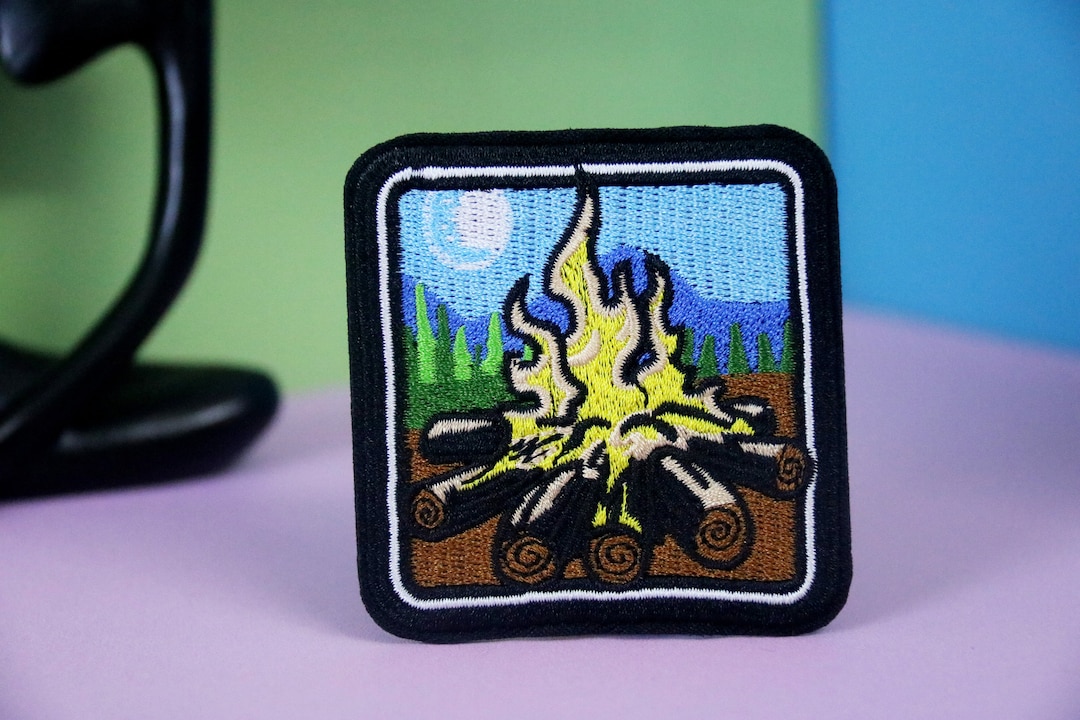 Campfire Patch, Iron on Patch, Embroidered Patch, Applique, Patch for ...