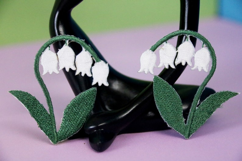 A Pair of Lily of the Valley Patches, Flower Patch, Iron on Patch ...