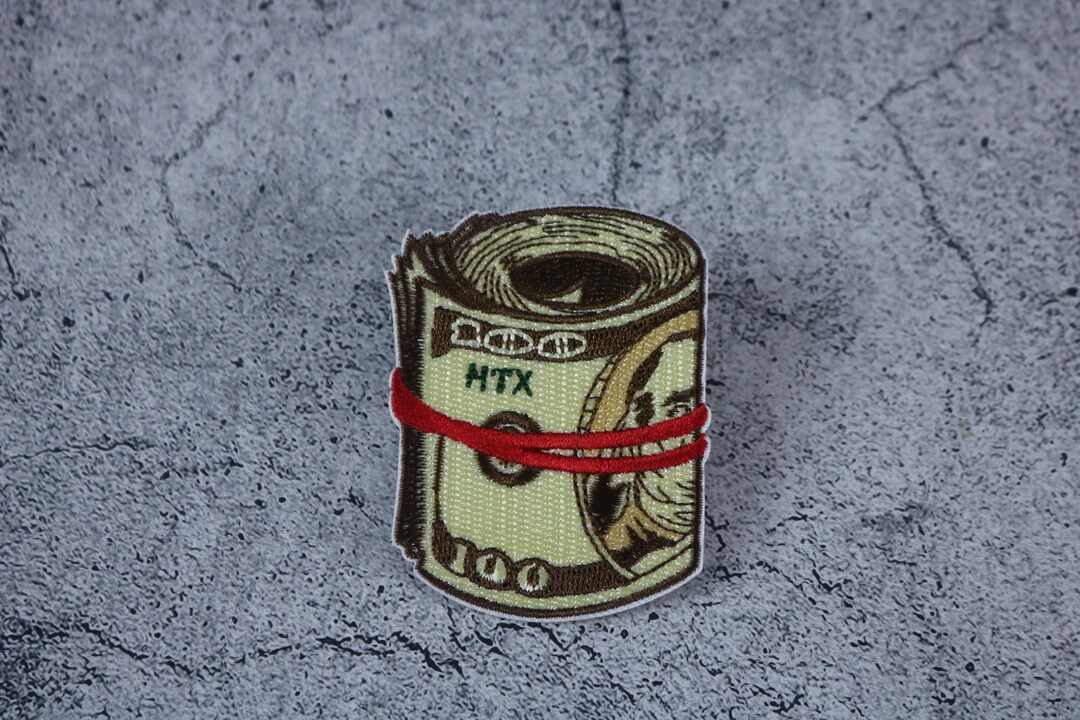 A Roll of Cash Patch, Money Patch, Iron on Patch, Embroidered Patch ...