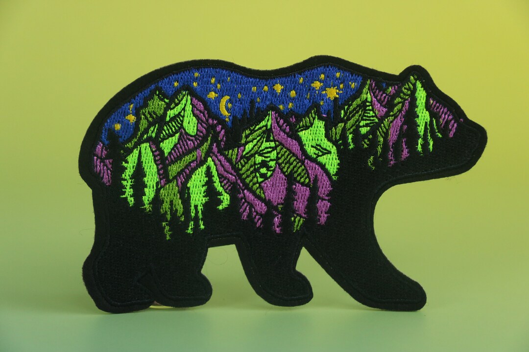 Mountain Bear Patch, Brown Bear Patch, Iron on Patch, Embroidered Patch ...