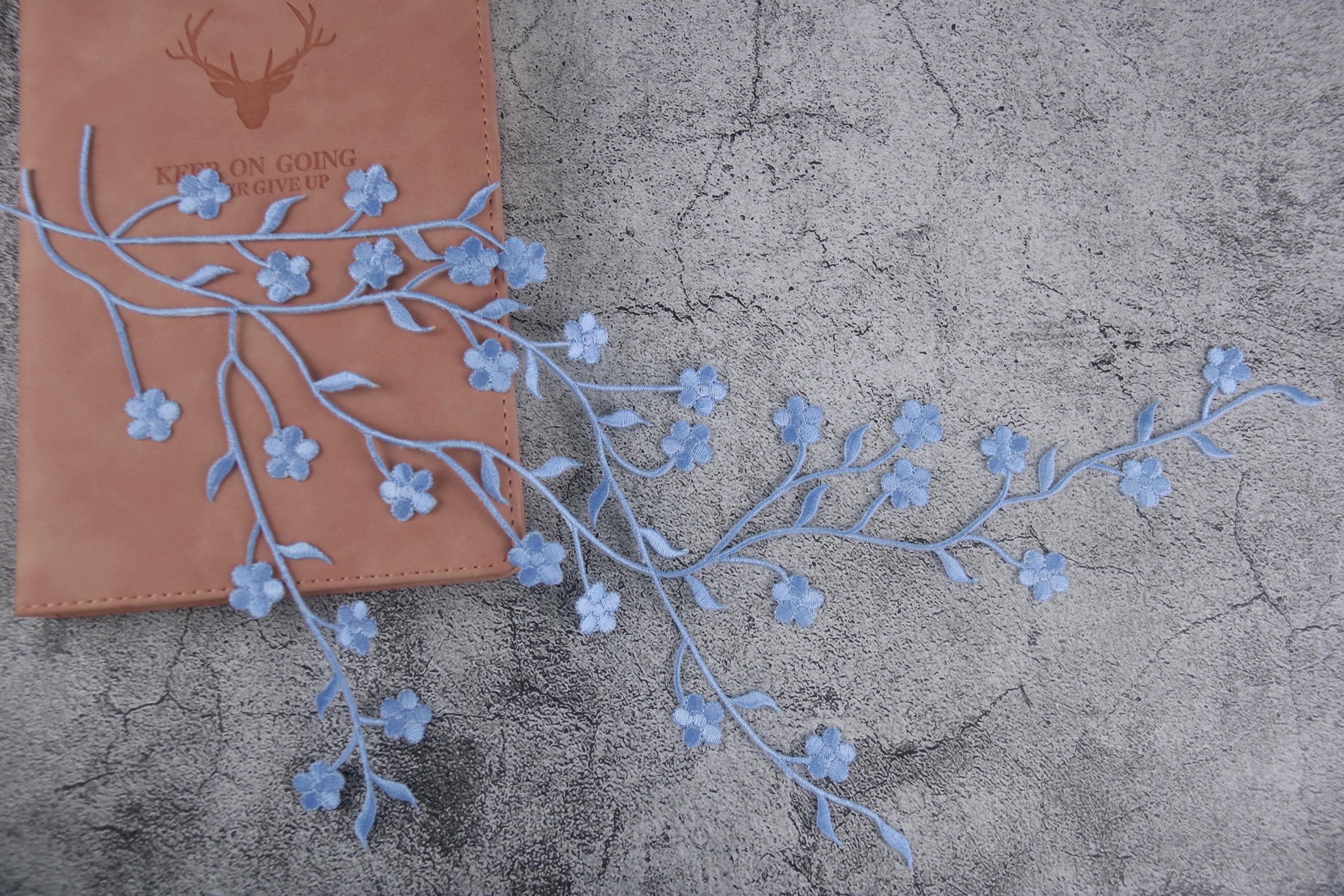 Gorgeous Blue Plum Blossom Patch, Large Flower Patch, Iron on Patch ...
