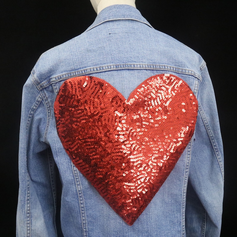 Sequin Heart Patch - Etsy