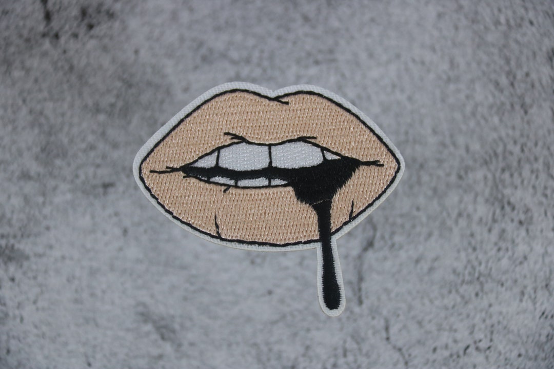 Drooling Patch, Mouth Patch, Punk Patch, Iron on Patch, Embroidered ...