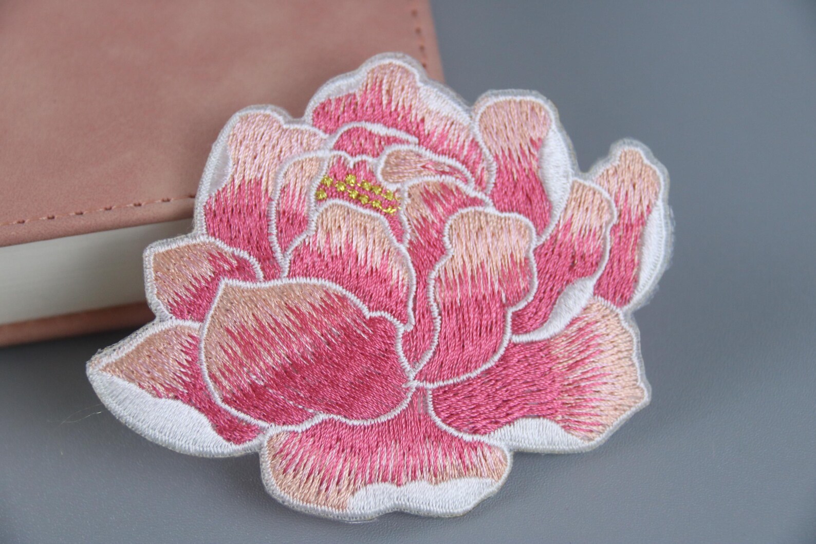 Gorgeous Pink Peony Patch, Lotus Patch, Flower, Iron on Patch ...