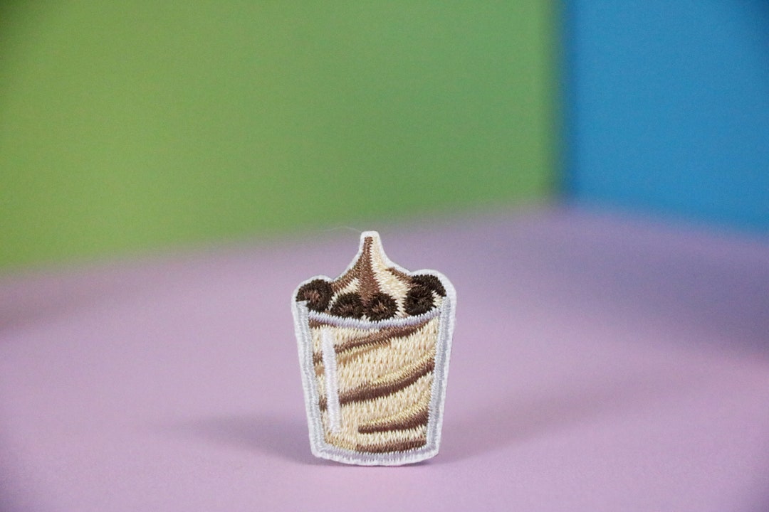 Little Tiny Chocolate Ice Cream Patch, Iron on Patch, Embroidered Patch ...