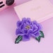 Gorgeous Purple Peony Flower Patch, Rose, Iron on Patch, Embroidered ...