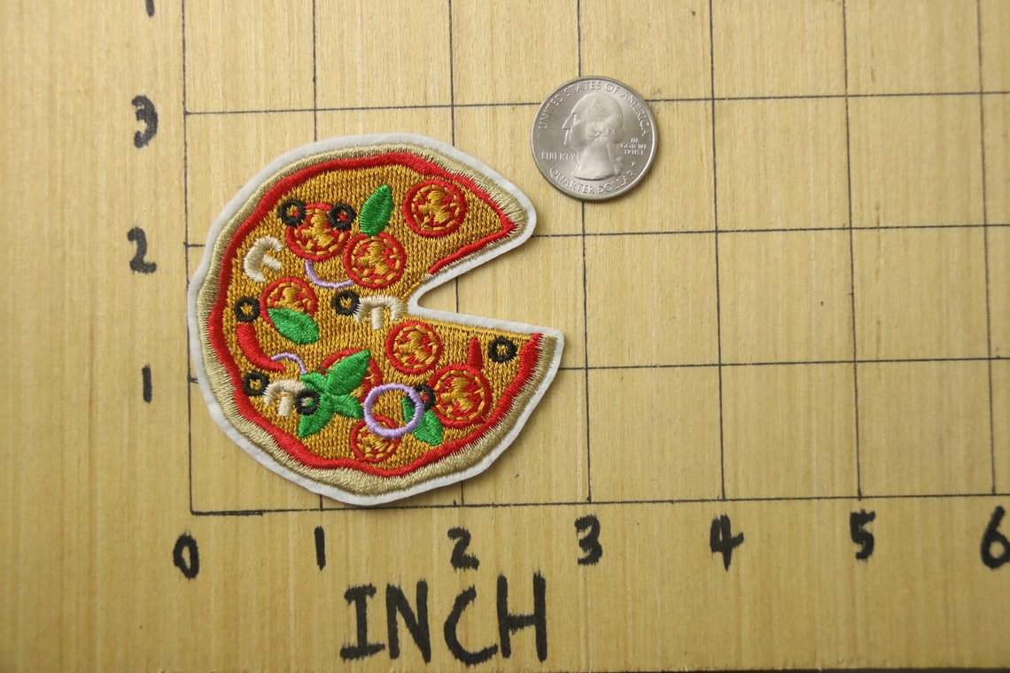 Pizza Patch, Iron on Patch, Embroidered Patch, Applique, Patch for ...