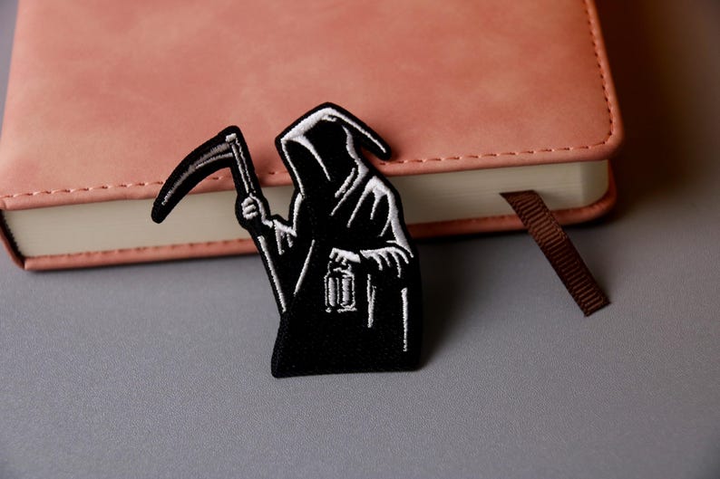 Death Patch for Halloween, Creepy, Iron on Patch, Embroidered Patch ...