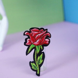 Gorgeous Red Rose Patch, Flower, Iron on Patch, Embroidered Patch ...
