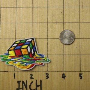 Rainbow Melting Rubik's Cube Patch, Iron on Patch, Embroidered Patch ...