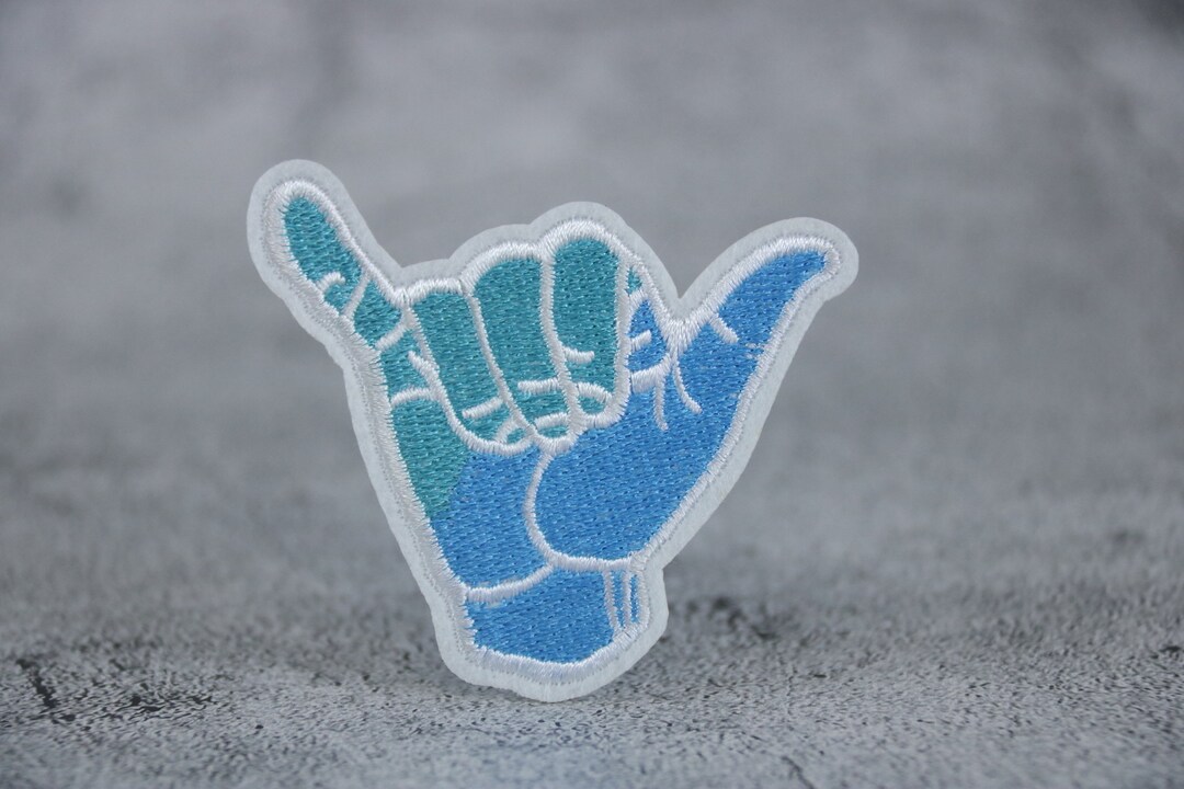 Blue Shaka Sign Patch, Hand Patch, Iron on Patch, Embroidered Patch ...