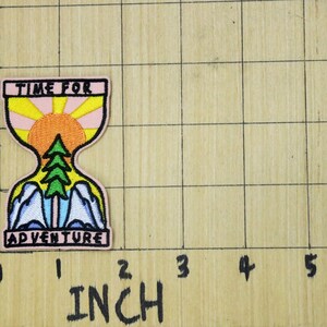 Hourglass Patch, Time for Adventure, Iron on Patch, Embroidered Patch ...