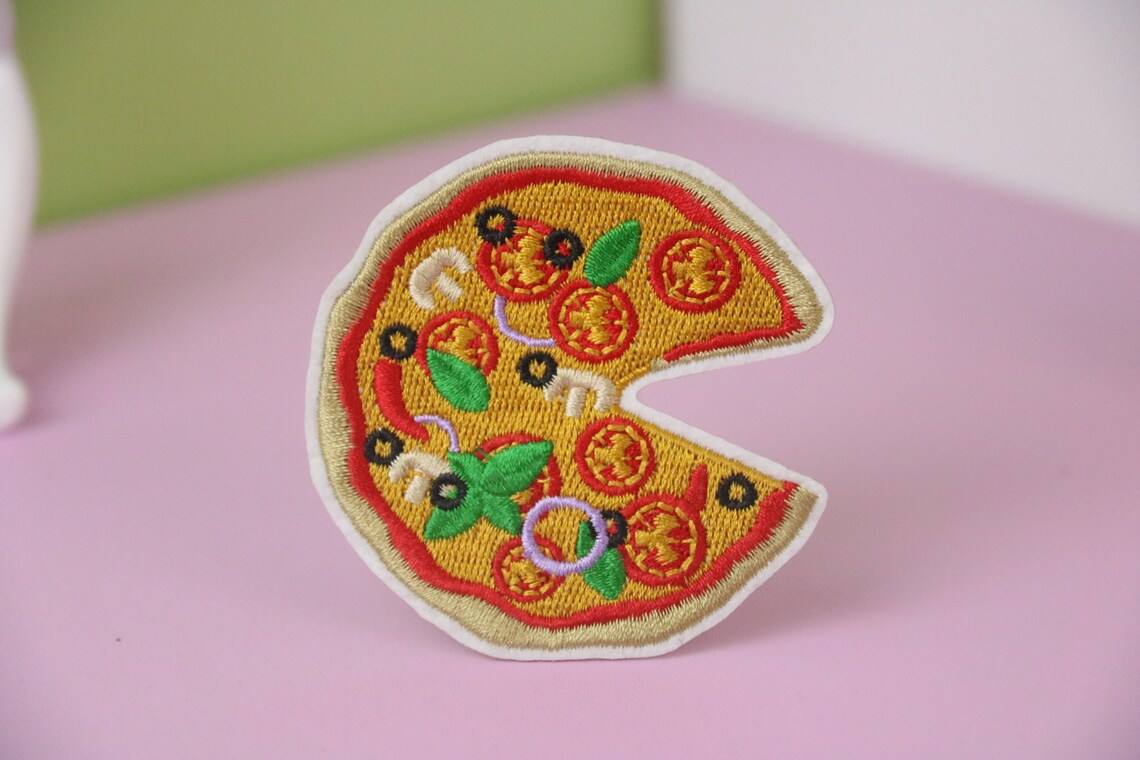 Pizza Patch, Iron on Patch, Embroidered Patch, Applique, Patch for ...