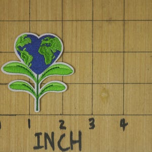The Earth Shape Grass Patch, Earth Patch, Iron on Patch, Embroidered ...