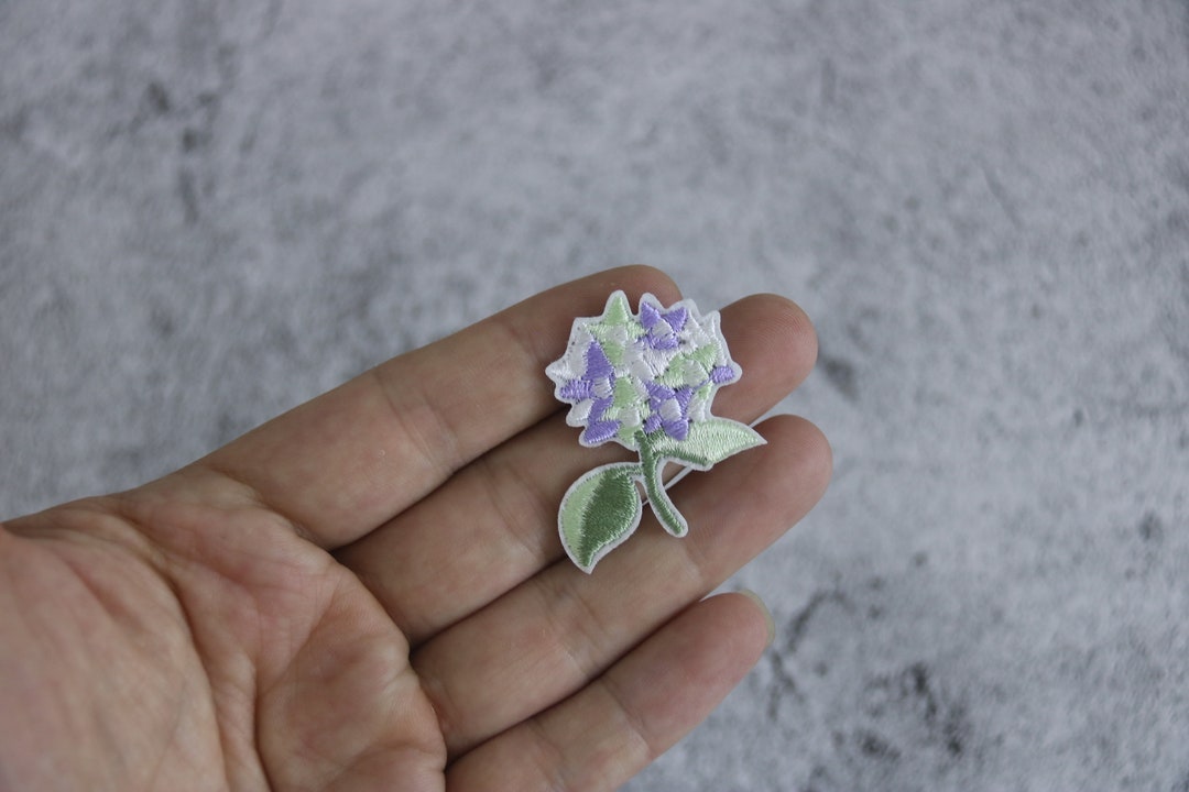 Tiny Hydrangea Patch, Flower Patch, Iron on Patch, Embroidered Patch ...