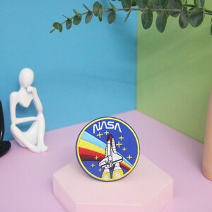 NASA Patch, Spacecraft Patch, Rainbow, Iron on Patch, Embroidered Patch ...