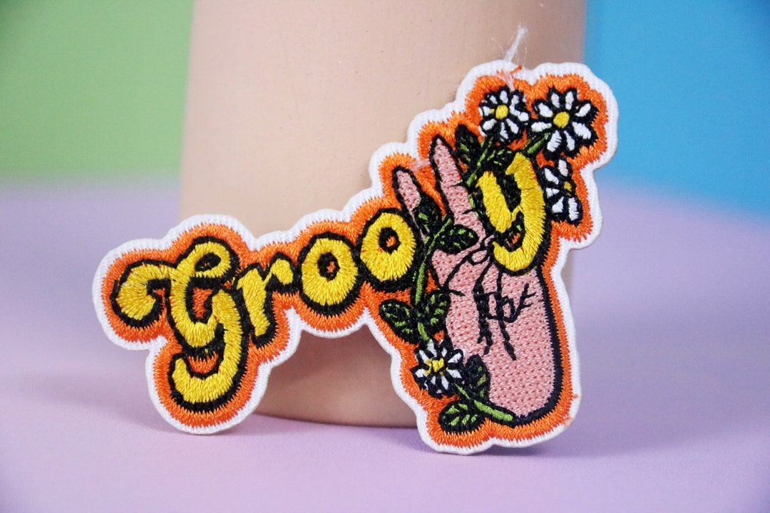 Groovy Patch, Flower Patch, Yeah Patch, Iron on Patch, Embroidered ...