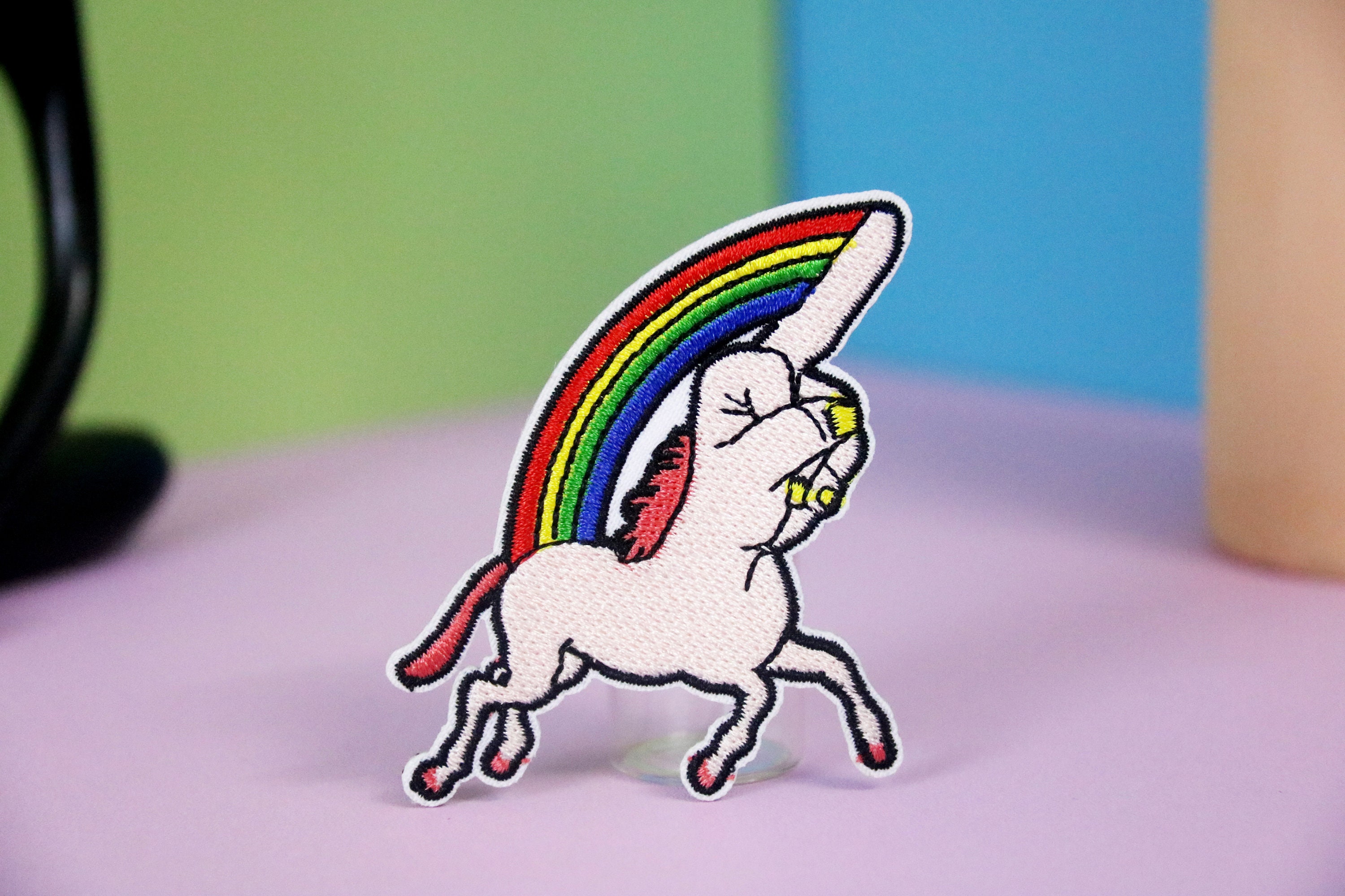 Middle Finger Unicorn Patch, Rainbow Patch, Iron on Patch, Embroidered ...