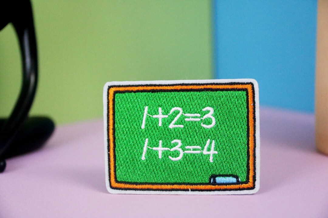 Math Patch, Blackboard Patch, Iron on Patch, Embroidered Patch ...