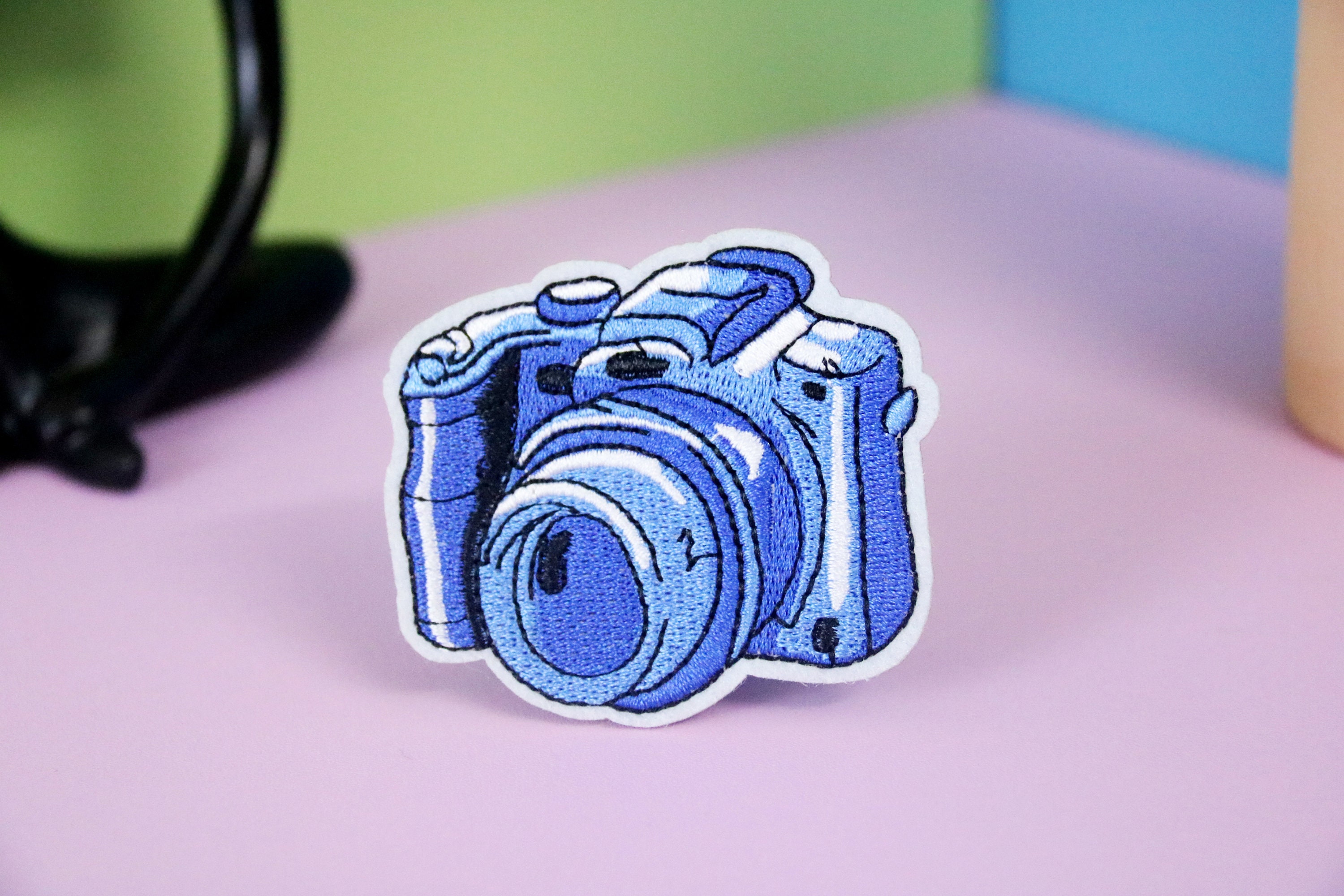 Blue Camera Patch, Iron on Patch, Embroidered Patch, Applique, Patch ...