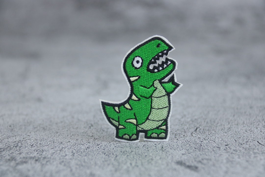 Cute Dinosaur Patch, Green Patch, T-rex Patch, Iron on Patch ...