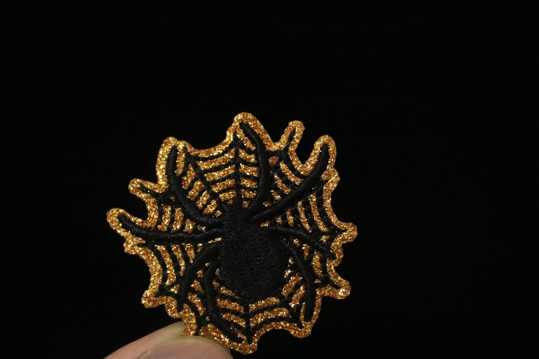 Glitter Spider Patch, Iron on Patch, Embroidered Patch, Applique, Patch ...