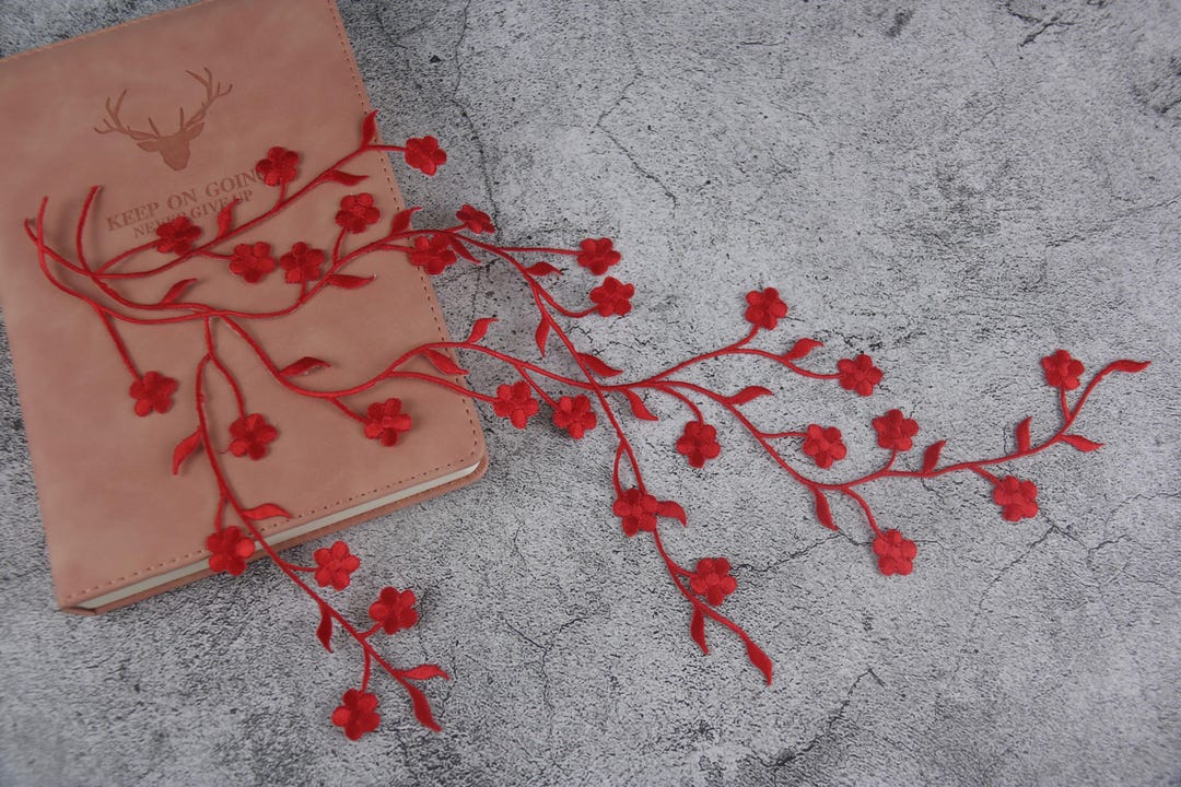 Gorgeous Red Plum Blossom Patch, Large Flower Patch, Iron on Patch ...